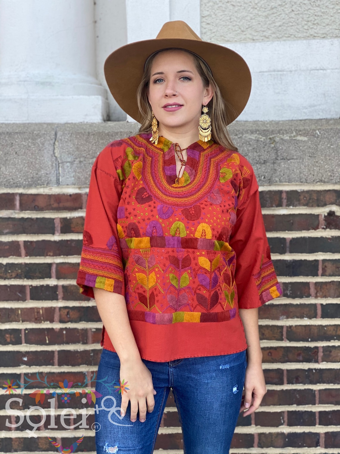 Hand Embroidered Mexican Blouse. Traditional Mexican Top. - Etsy