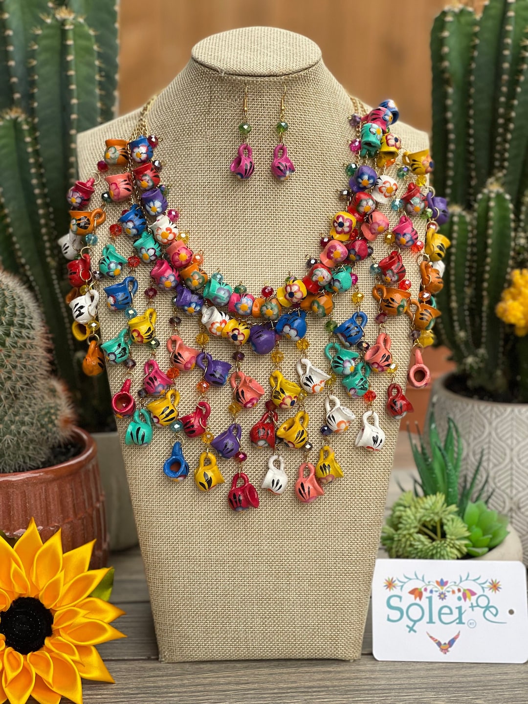 Mexican Jewerly Set. Traditional Little Ceramick Jar Necklace ...