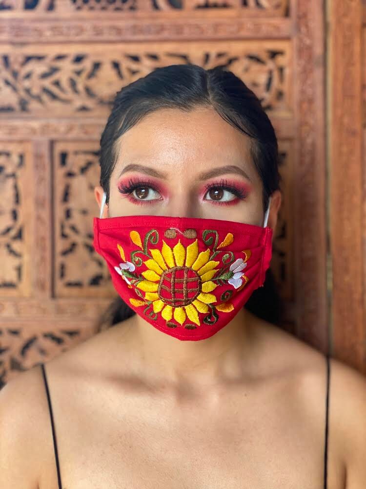 Sunflower Embroidered Face Masks. Beautiful Floral Face Mask. - Etsy