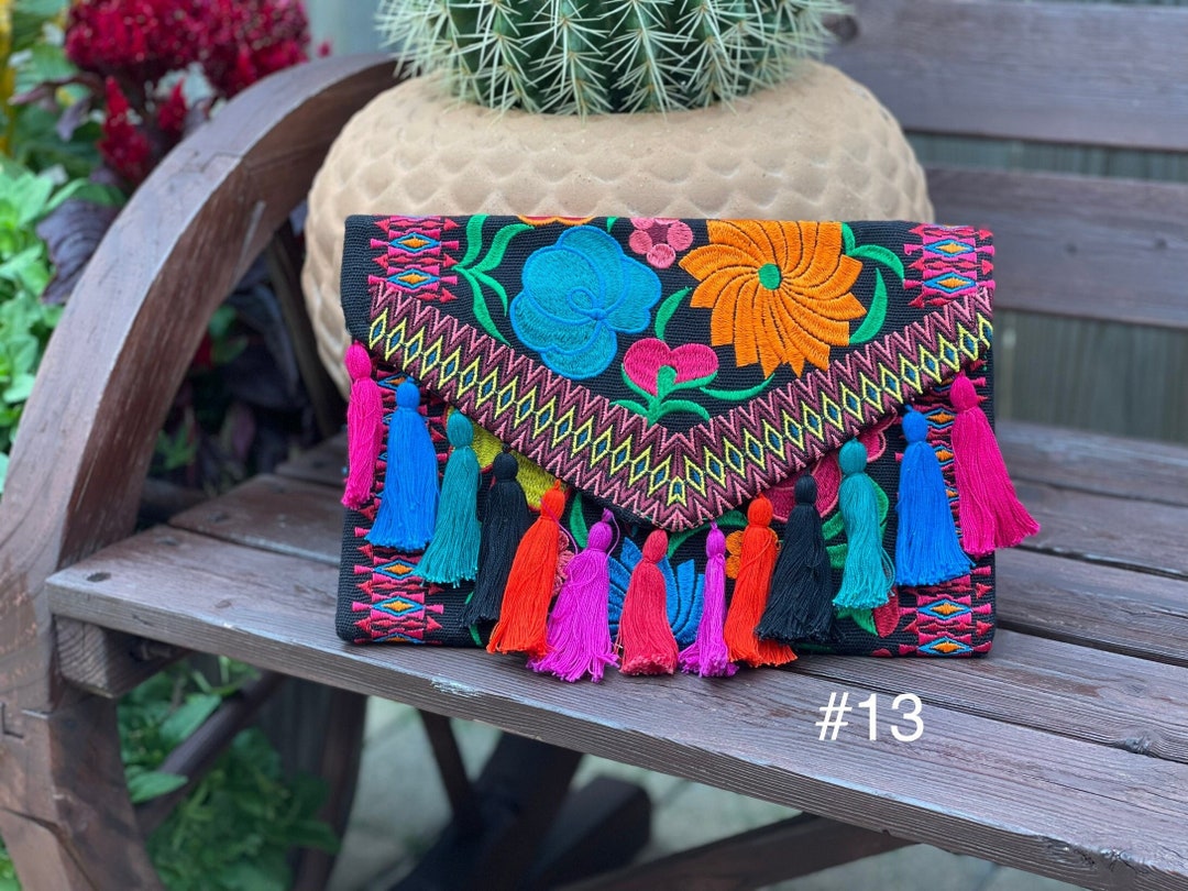 Mexican Floral Embroidered Purse. Over the Shoulder Purse. Colorful ...