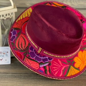 Mexican Artisanal Hat. Embroidered Mexican Hat. Colorful Suede | Etsy