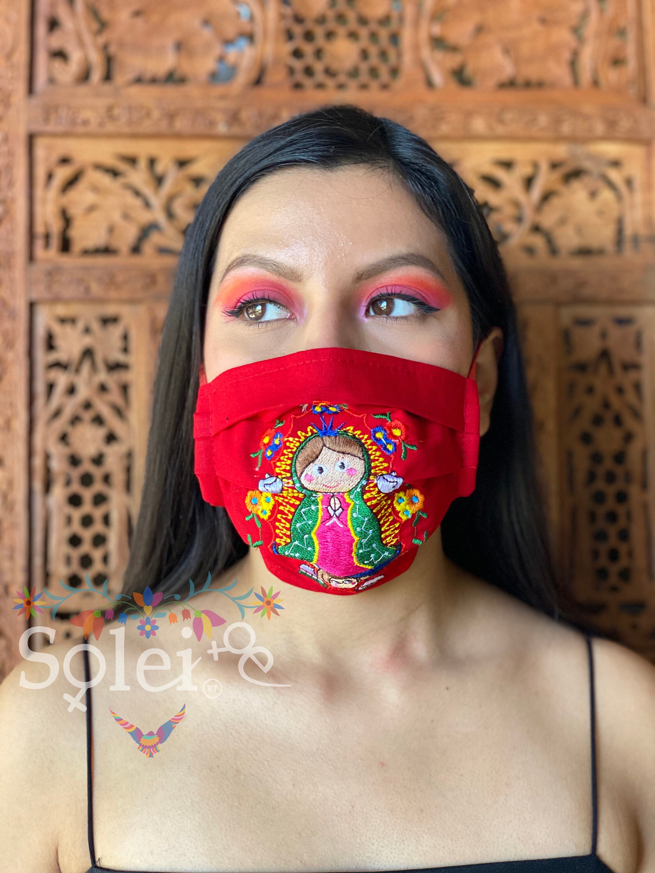 Embroidered Face Masks. Mexican Virgin Mary Face Mask. | Etsy