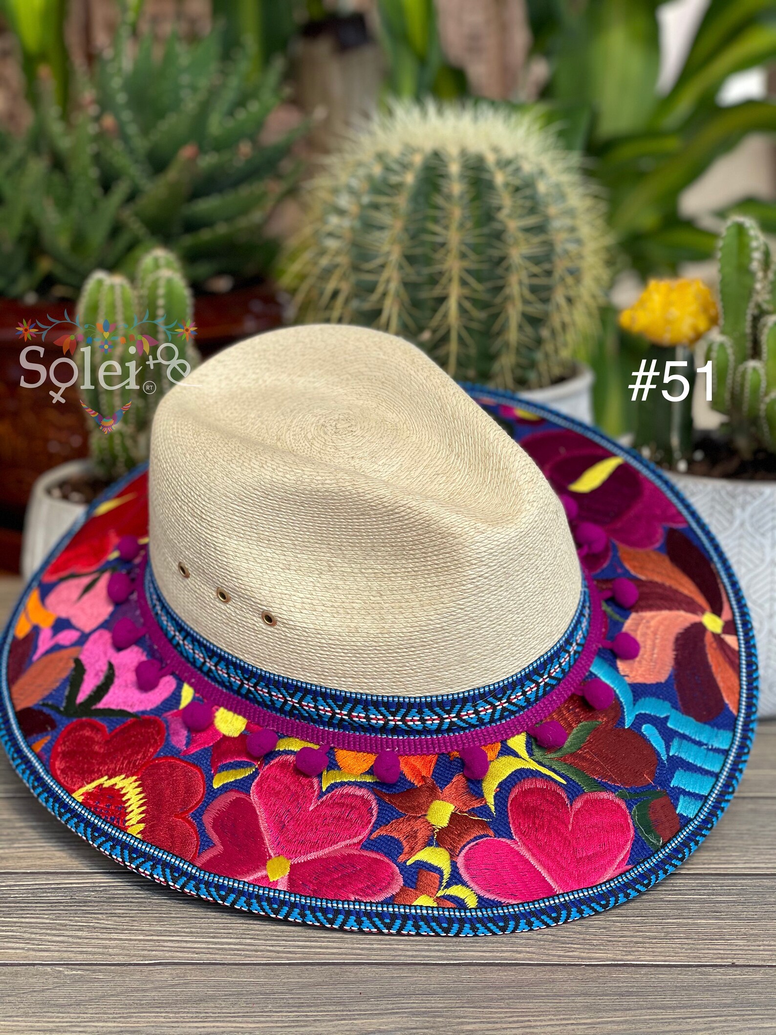 Mexican Palm Hat. Embroidered Hat. Colorful Floral Hat. | Etsy