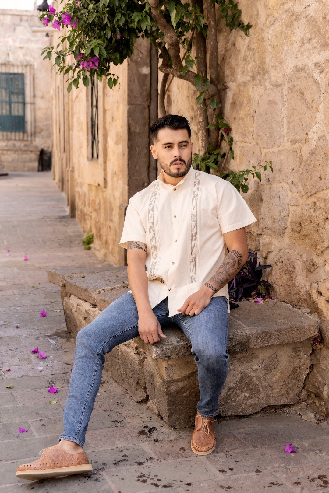 Mens Mexican Traditional Shirt. Size S-XL. Embroidered Guayabera for ...