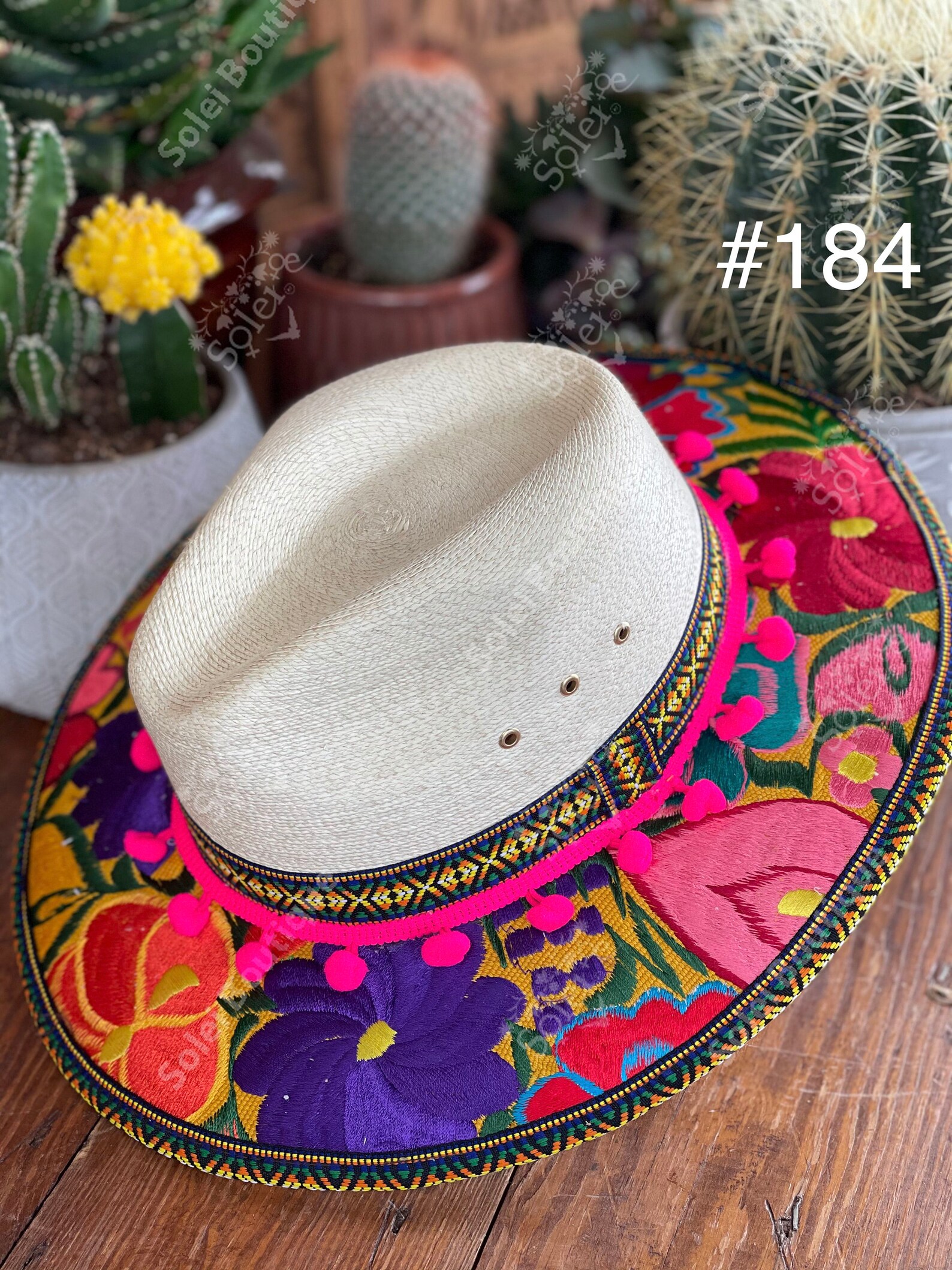 Mexican Palm Hat. Embroidered Hat. Colorful Floral Hat. | Etsy