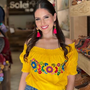 Mexican Hand Embroidered Blouse. Mexican Crop Top. Artisanal Top ...