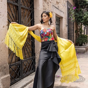 Artisanal Mexican Shawl. Braided Shawl. Handmade Mexican Shawl. Hand ...