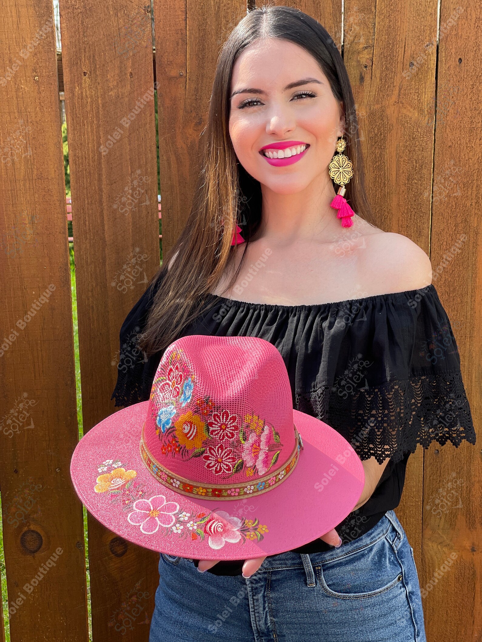 Mexican Artisanal Hat. Hand Painted Hat. Colorful Floral Hat ...