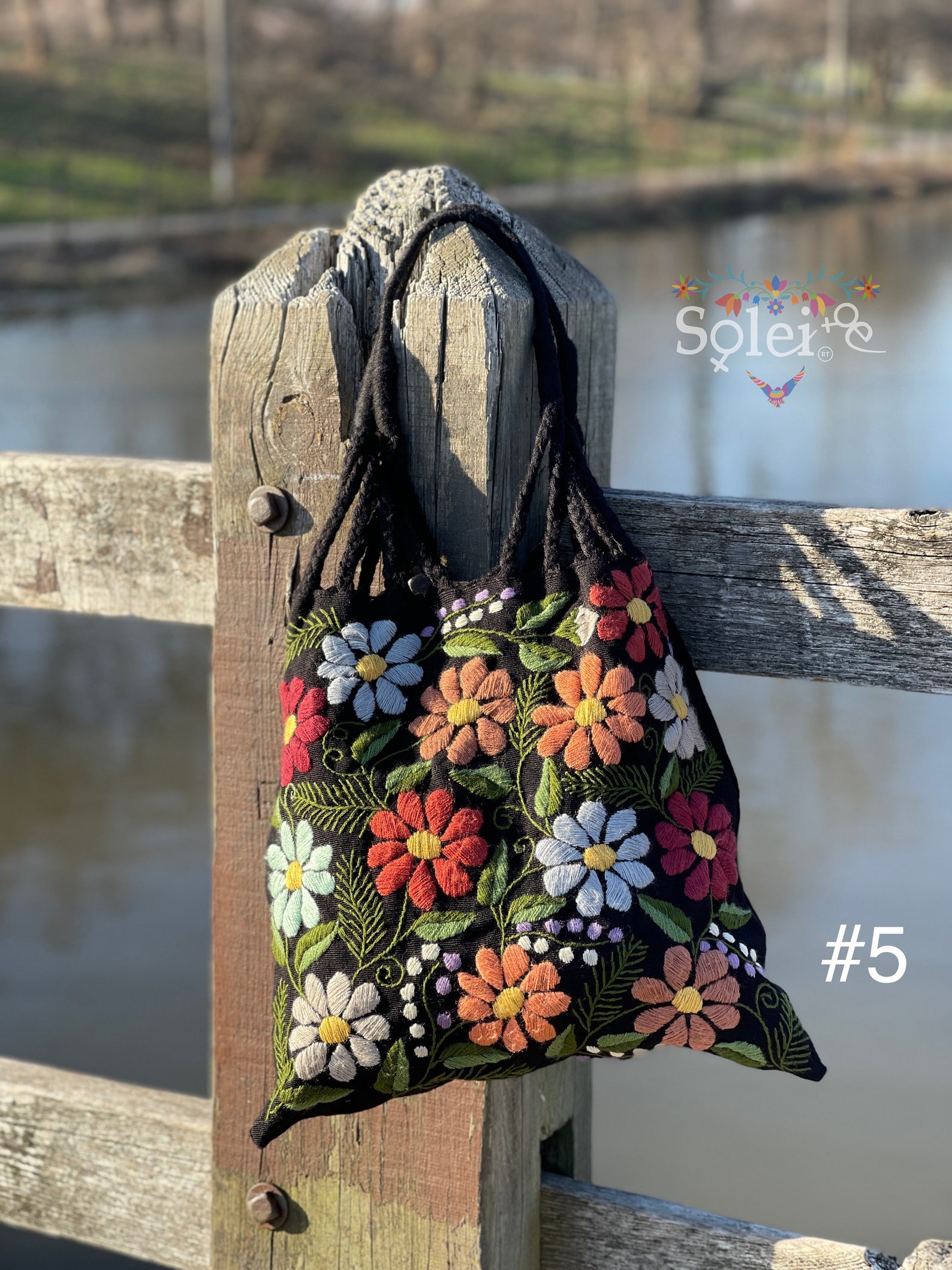 Floral Hand Embroidered Mexican Bag. Mexican Morral Bag. Traditional ...