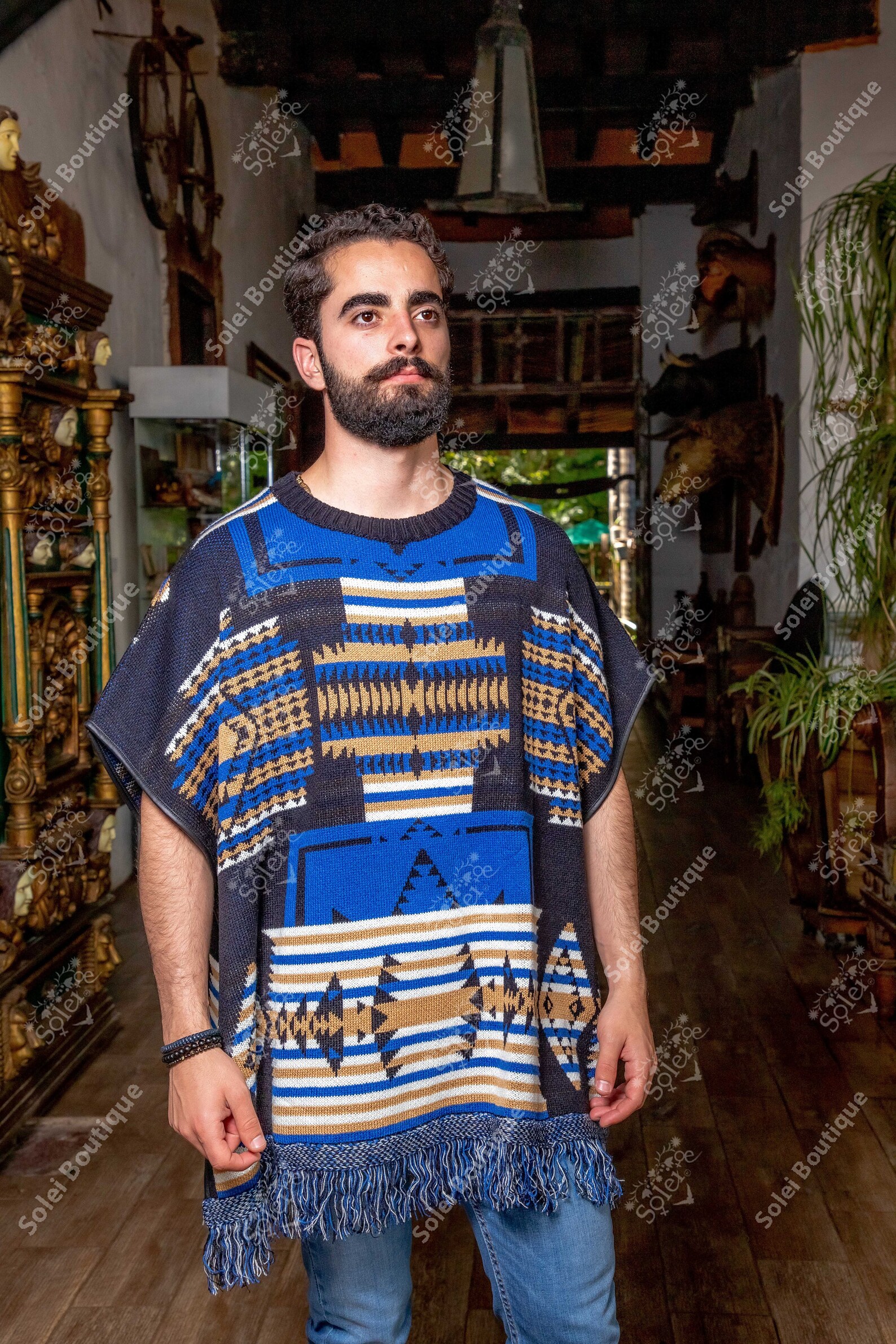 Artisanal Mexican Unisex Poncho. Mexican Poncho. Multicolor | Etsy