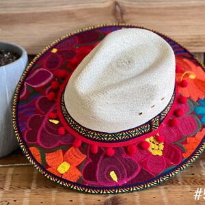 Mexican Palm Hat. Embroidered Hat. Colorful Floral Hat. - Etsy