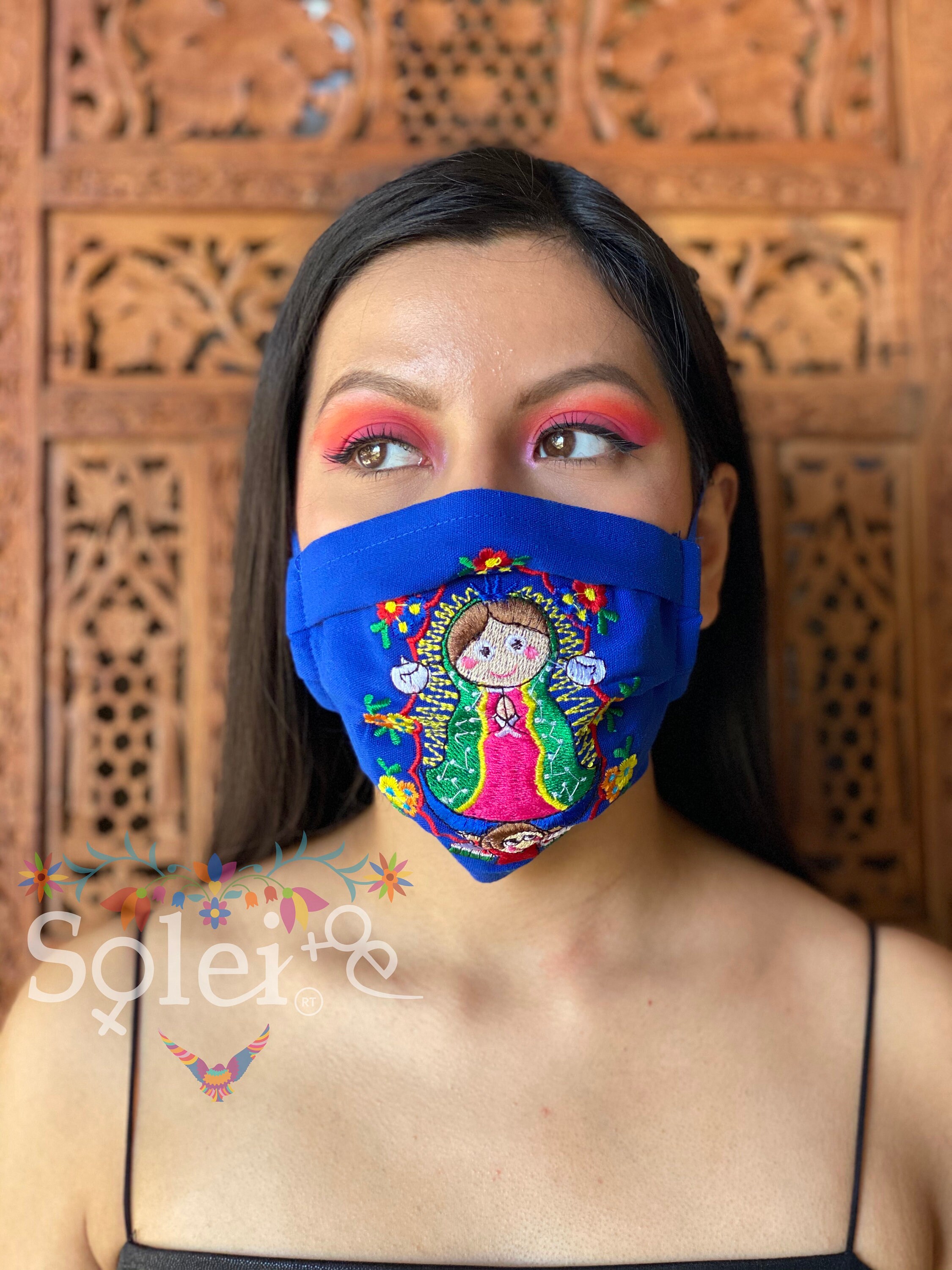 Embroidered Face Masks. Mexican Virgin Mary Face Mask. | Etsy