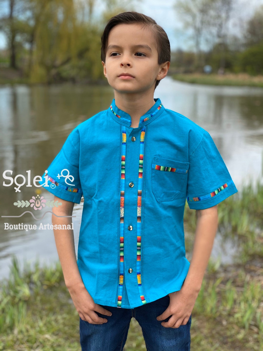 Boys Mexican Traditional Shirt. Guayabera for Boys. Boys Button up ...