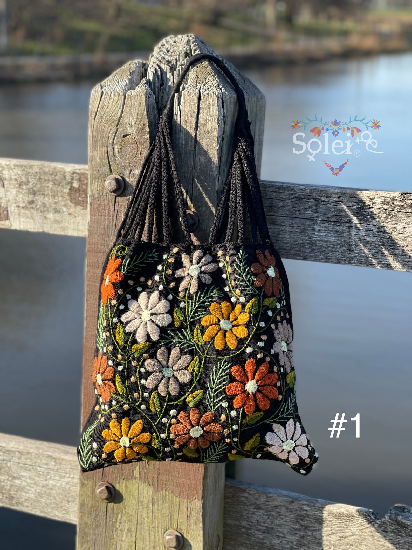 Floral Hand Embroidered Mexican Bag. Mexican Morral Bag. Traditional ...