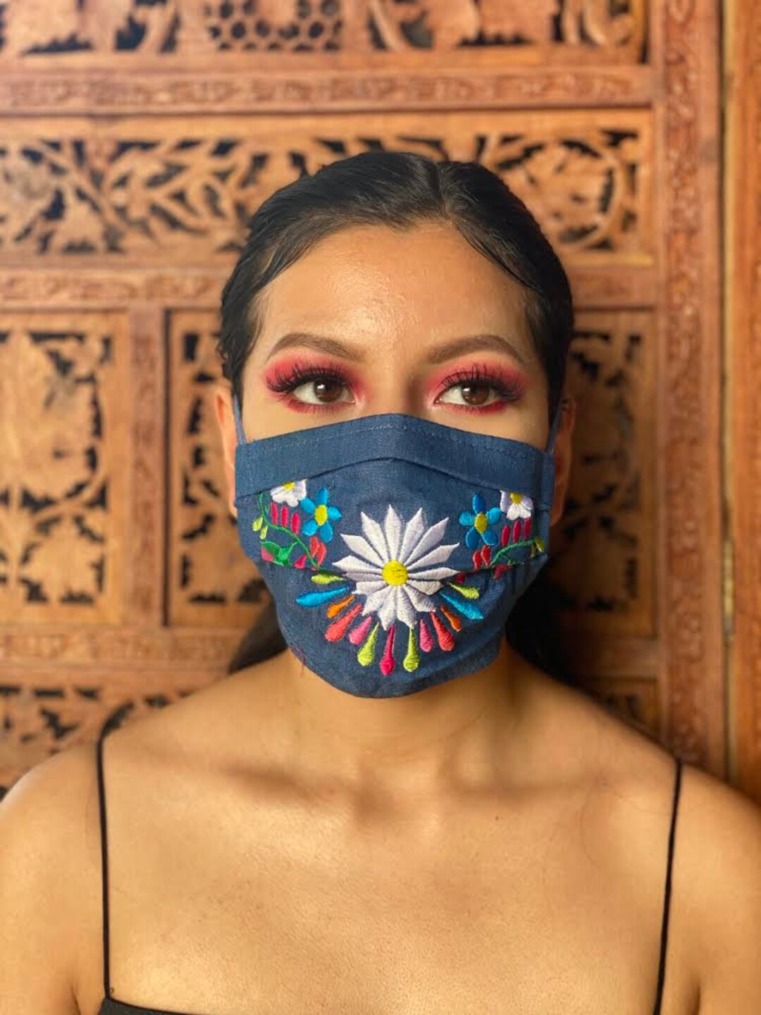 Floral Embroidered Face Masks. Beautiful Floral Face Mask. Reusable ...