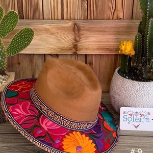 Mexican Artisanal Hat. Embroidered Mexican Hat. Colorful Suede - Etsy