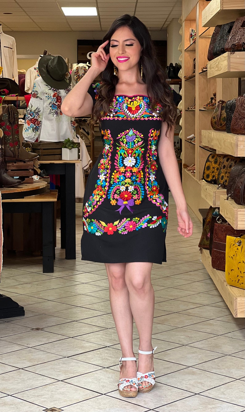 Mexican Colorful Embroidered Dress. Size S 3X. Beautiful - Etsy