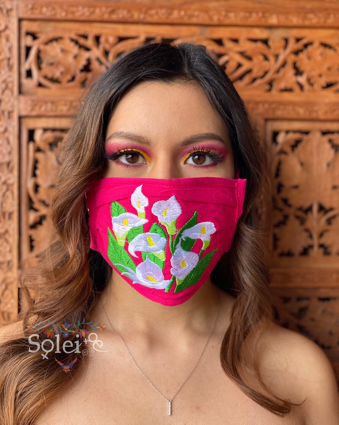 Floral Embroidered Face Masks. Beautiful Alcatraz Flower Face | Etsy