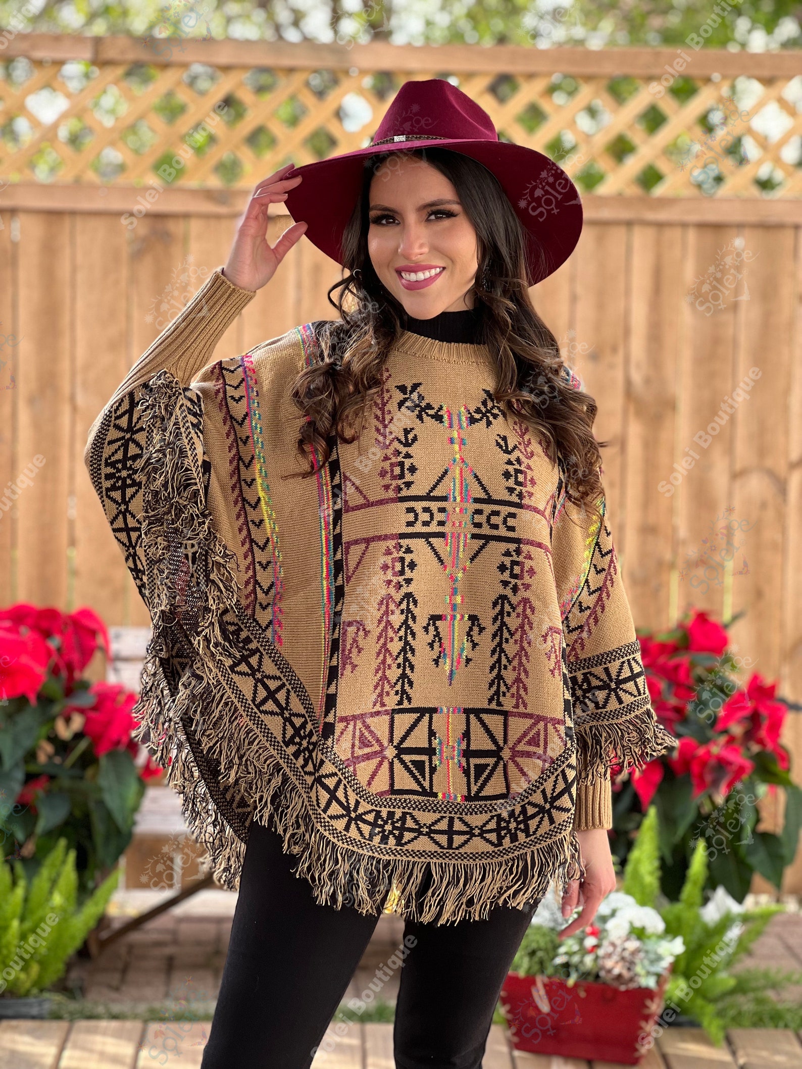 Artisanal Mexican Unisex Poncho. Mexican Poncho With Sleeves ...