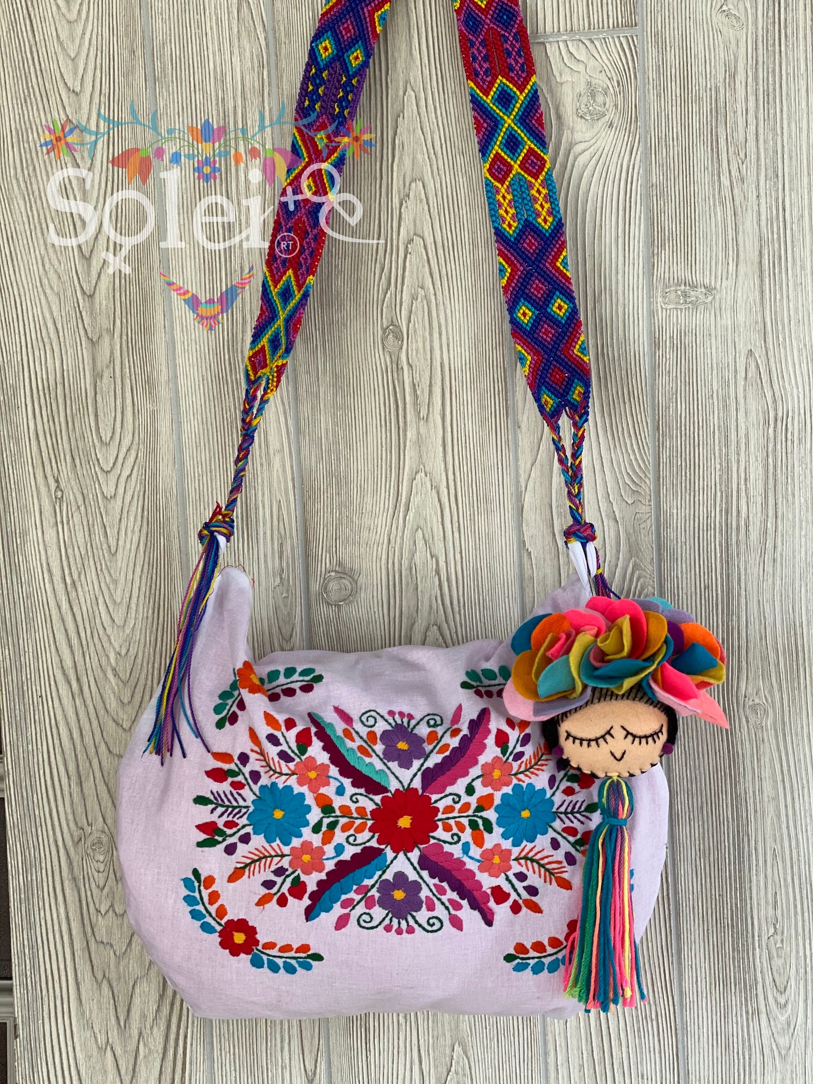 Traditional Embroidered Bag With Tassels. Mexican Morral Bag. Hand ...