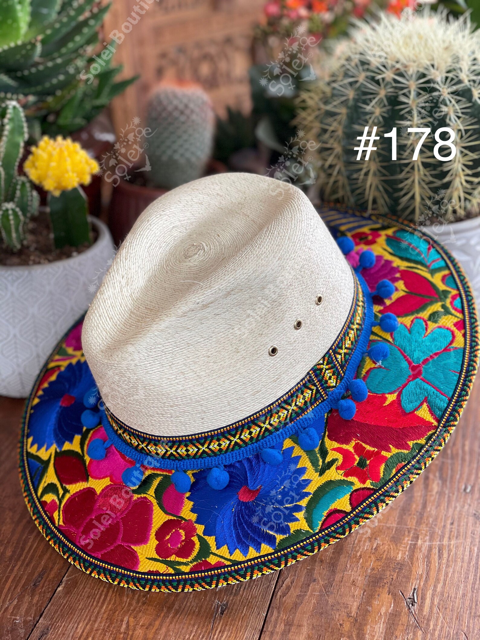 Mexican Palm Hat. Embroidered Hat. Colorful Floral Hat. | Etsy