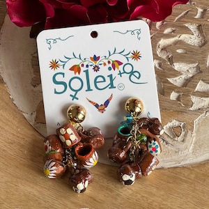 Mexican Ceramic Earrings. Mexican Artisanal Earrings. Traditional ...