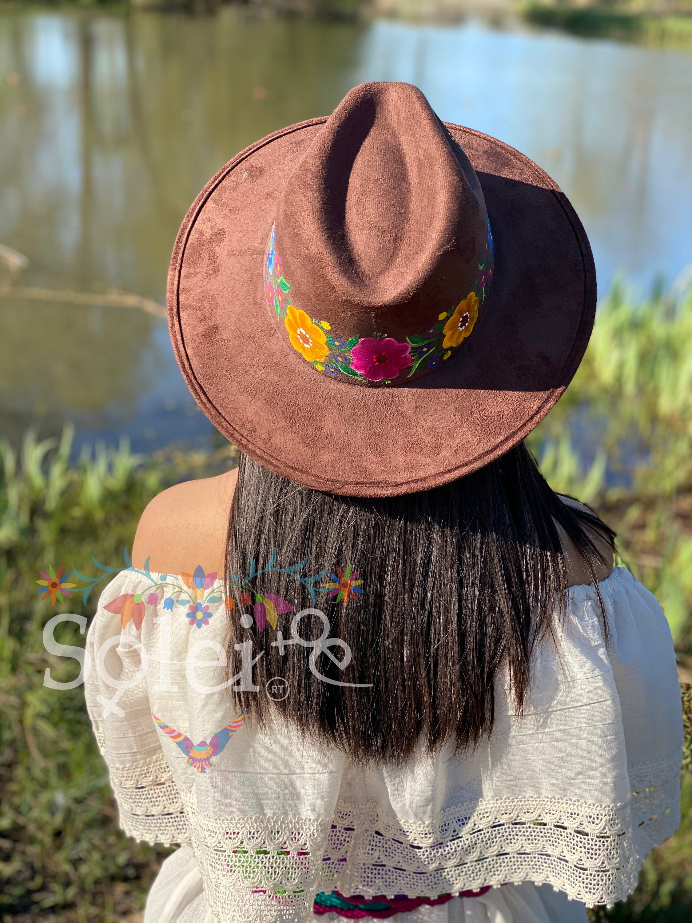 Mexican Artisanal Hat. Hand Painted Sombrero. Colorful Suede Hat ...