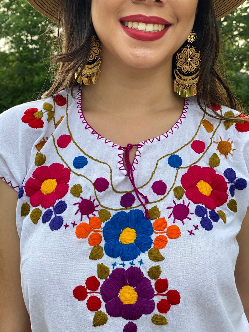 Hand Embroidered Floral Top. Colorful Artisanal Top. - Etsy