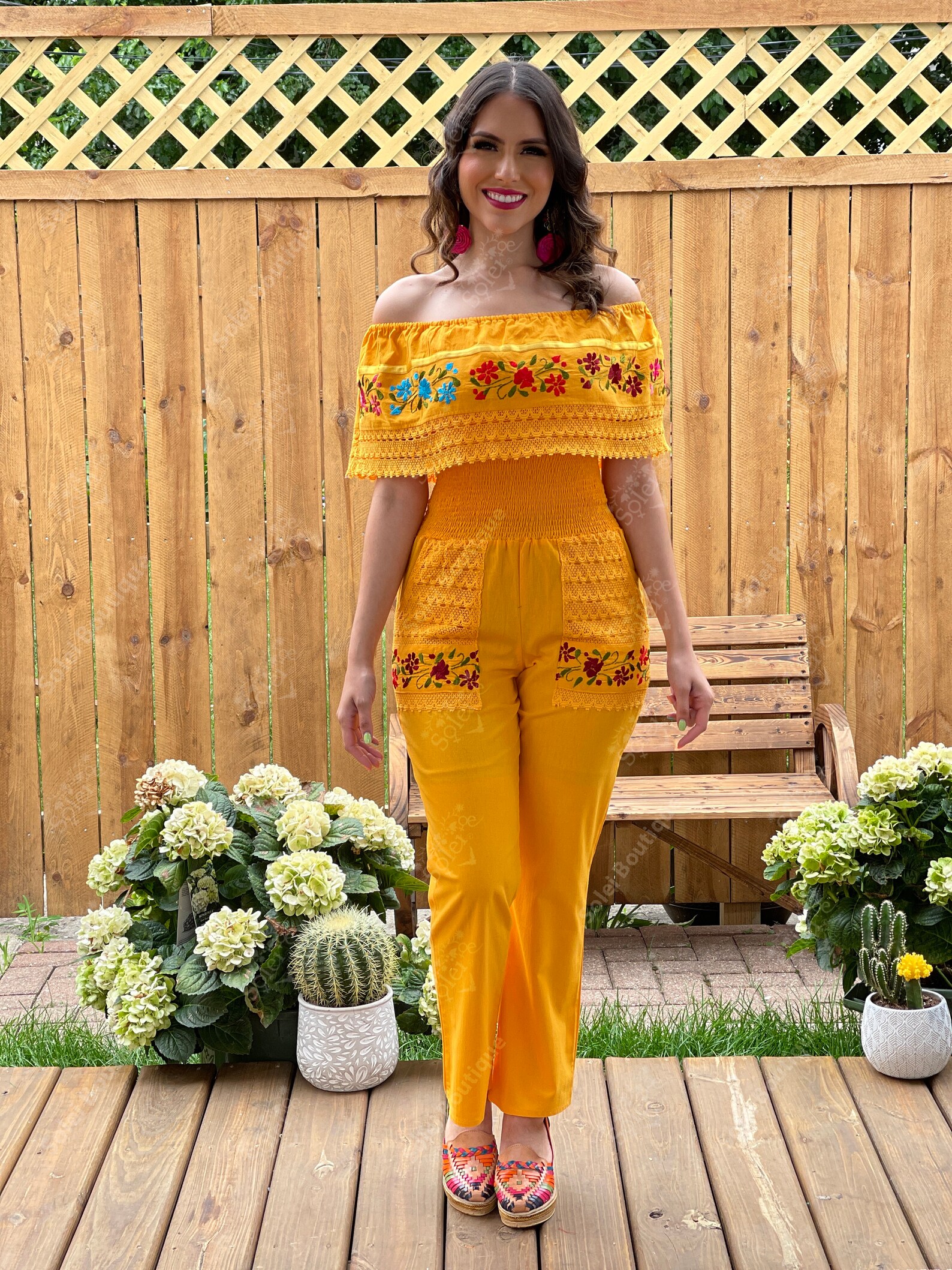 Mexican Floral Jumpsuit. Lace Trim off the Shoulder Jumpsuit. - Etsy