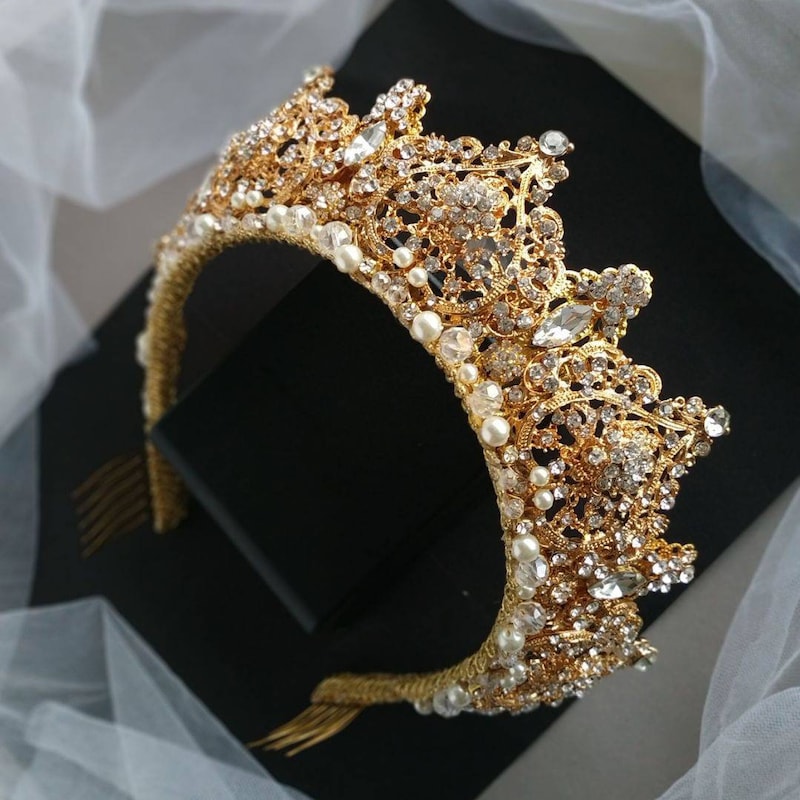 Gold Tiara - Etsy