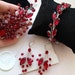 Dark Red Hair Accessories Red Jewelry Set Red Hair Clip Red Hair Comb ...