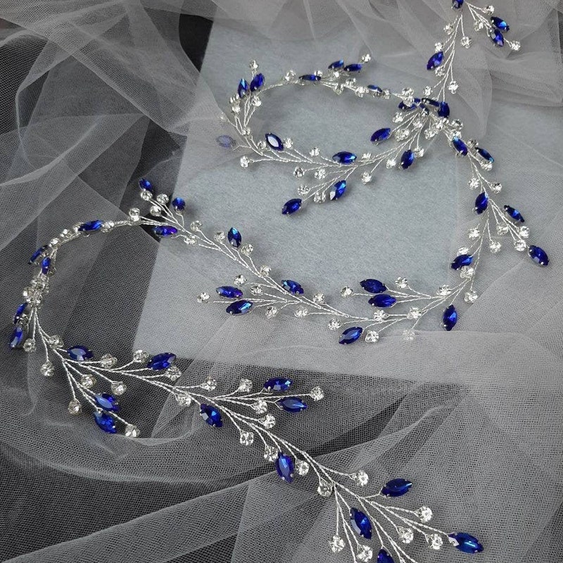 Royal Blue Hair Jewelry - Etsy UK