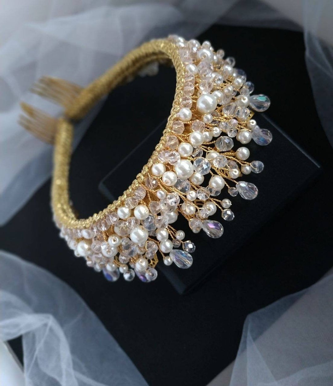 Pearl Tiara for Brides Wedding Headband Wedding Tiara Bridal Tiara ...