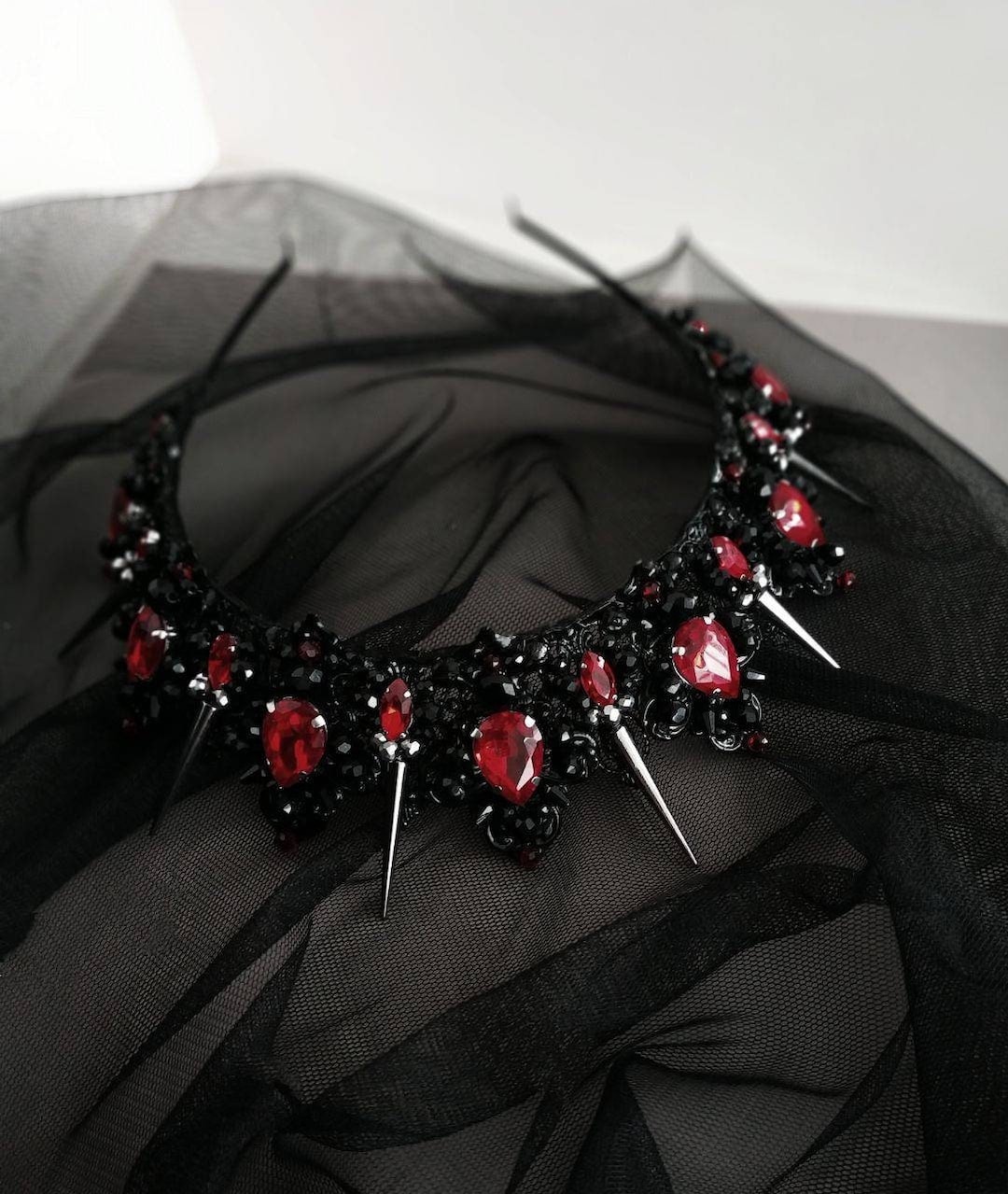 Black Halo Crown | Dark Queen Crown | Gothic Wedding Tiara | Spike ...