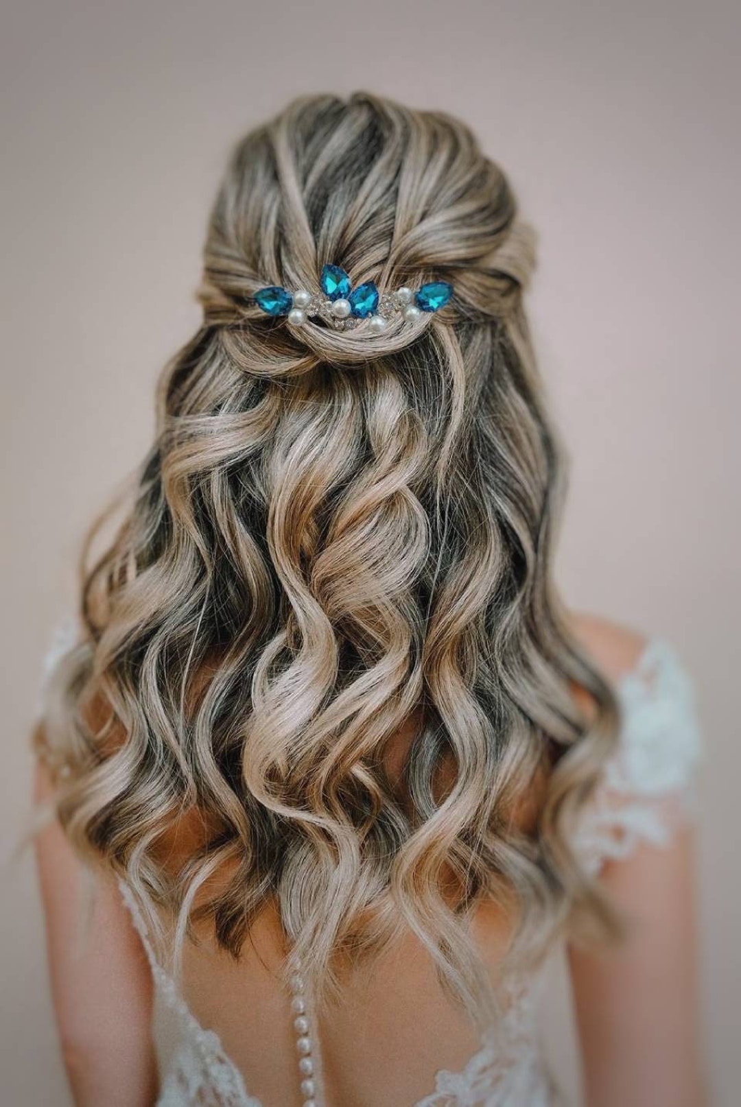 Teal Hair Comb | Aquamarine Headpiece | Turquoise Hair Piece | Blue ...
