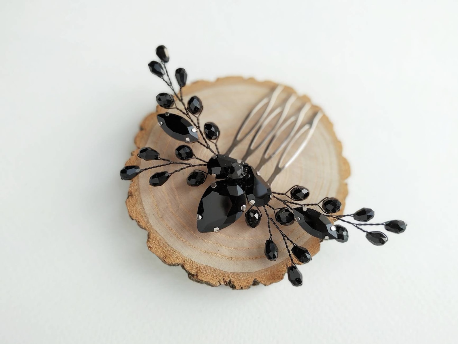 Black Hair Comb Black Head Piece Black Hair Accessories Black - Etsy