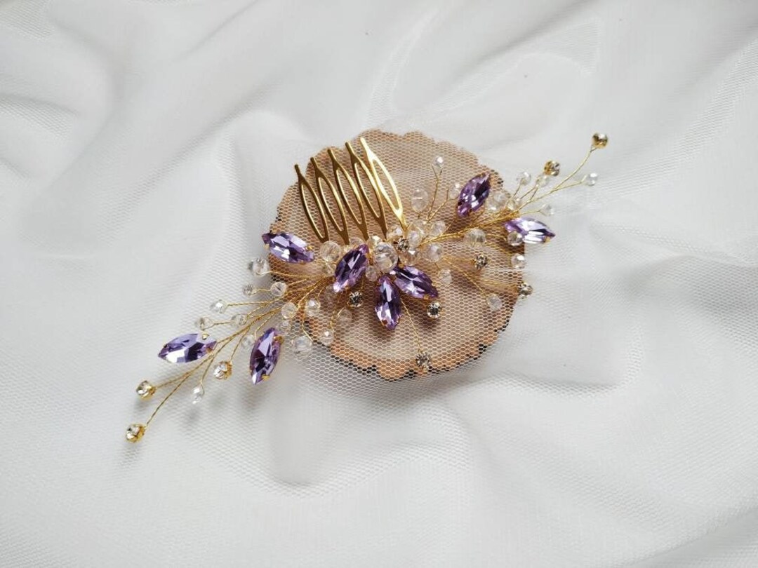 Lavender Hair Comb Purple Hair Combs Purple Wedding Hair Accessories ...