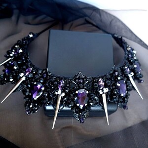 Dark Purple Tiara Amethyst Tiara Black Tiara Black Crown Spike Crown ...