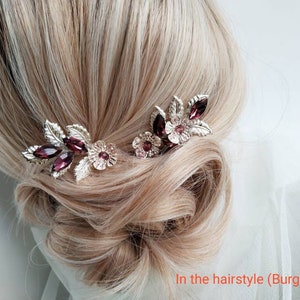 Red Hair Pin Red Hair Clip Red Hair Accessories Crystal Hair Pins ...