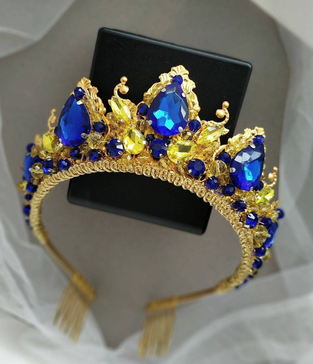 Ukrainian Tiara Blue Yellow Tiara Yellow Blue Crown Ukrainian Headband ...