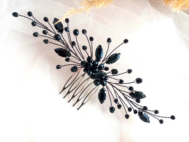 Black Hair Comb Black Head Piece Black Hair Accessories Black - Etsy