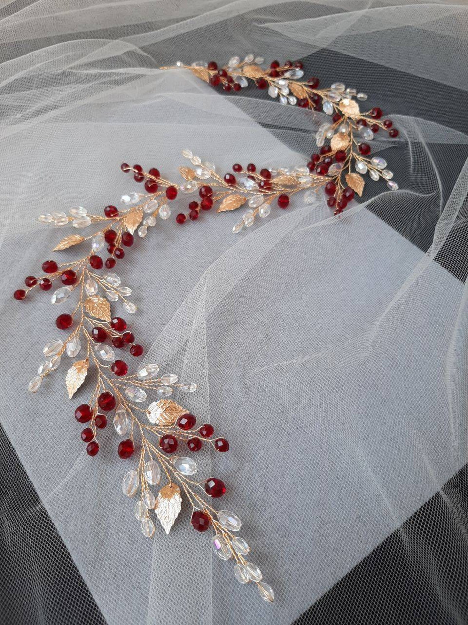 Red Hair Vine Deep Red Hair Vine Hair Vine Wedding Red Hair - Etsy