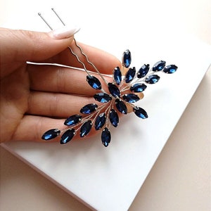 Navy Blue and Black Hair Pin Royal Blue Hair Pins Wedding Hair Pins ...