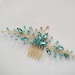 Teal Hair Comb Aquamarine Hair Comb Turquoise Hair Piece Teal - Etsy