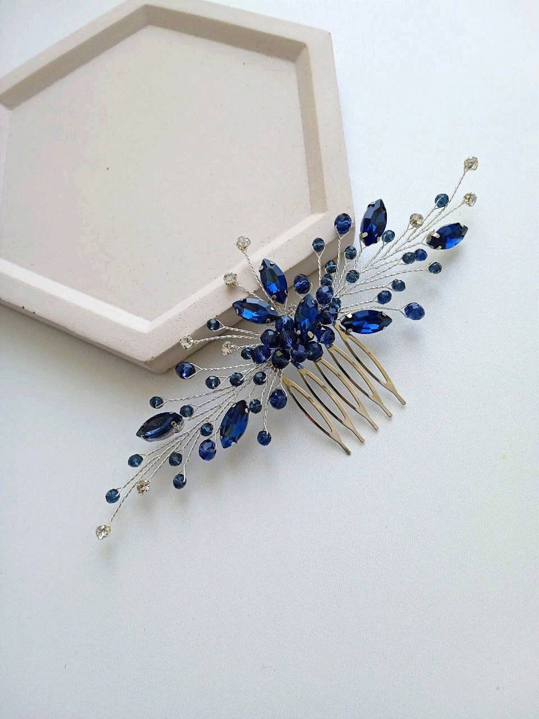 Navy Blue Hair Comb Royal Blue Hair Comb Wedding Hair Accessories Navy ...