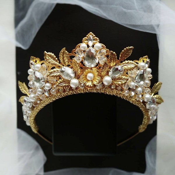 Gold Tiara - Etsy
