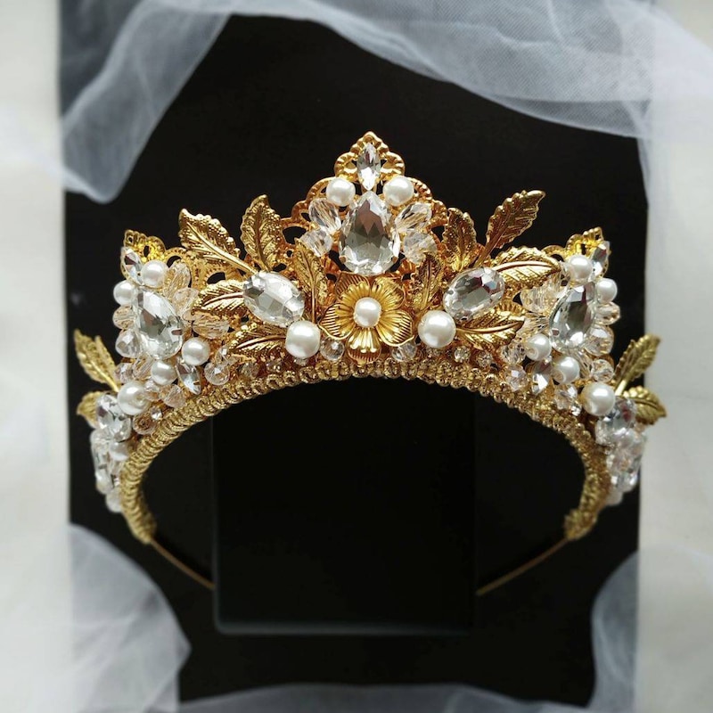 Gold Tiara - Etsy