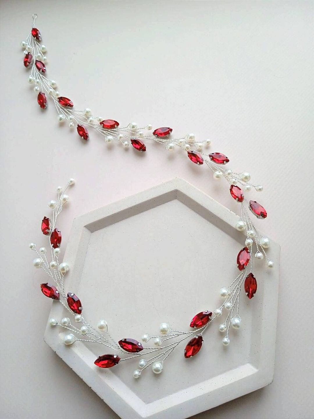 Red Hair Vine Wedding Red Hair Piece Red Hair Accessories Bridal Hair ...