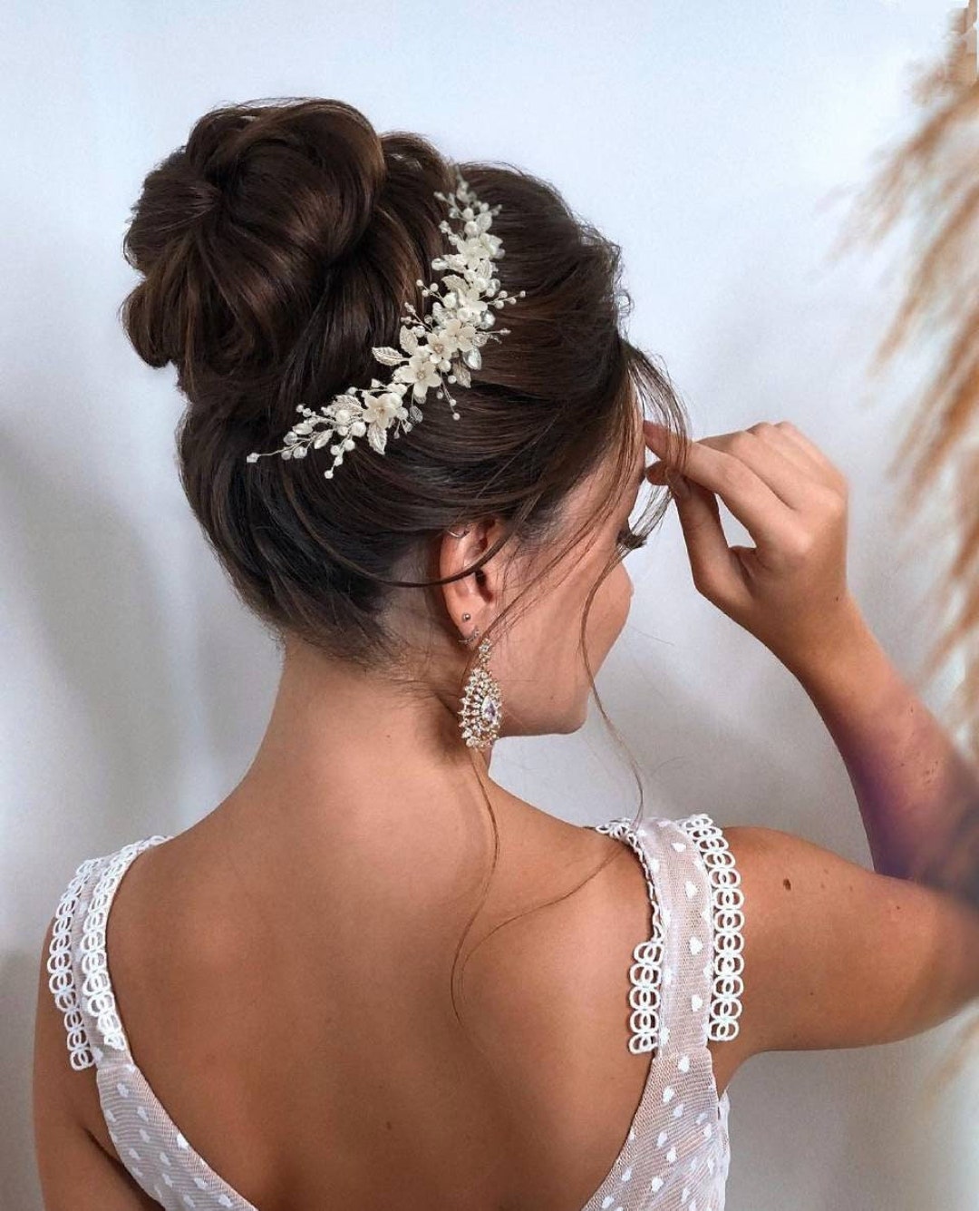 Pearl Bridal Hair Vine | Wedding Hair Piece With Flowers | Floral ...