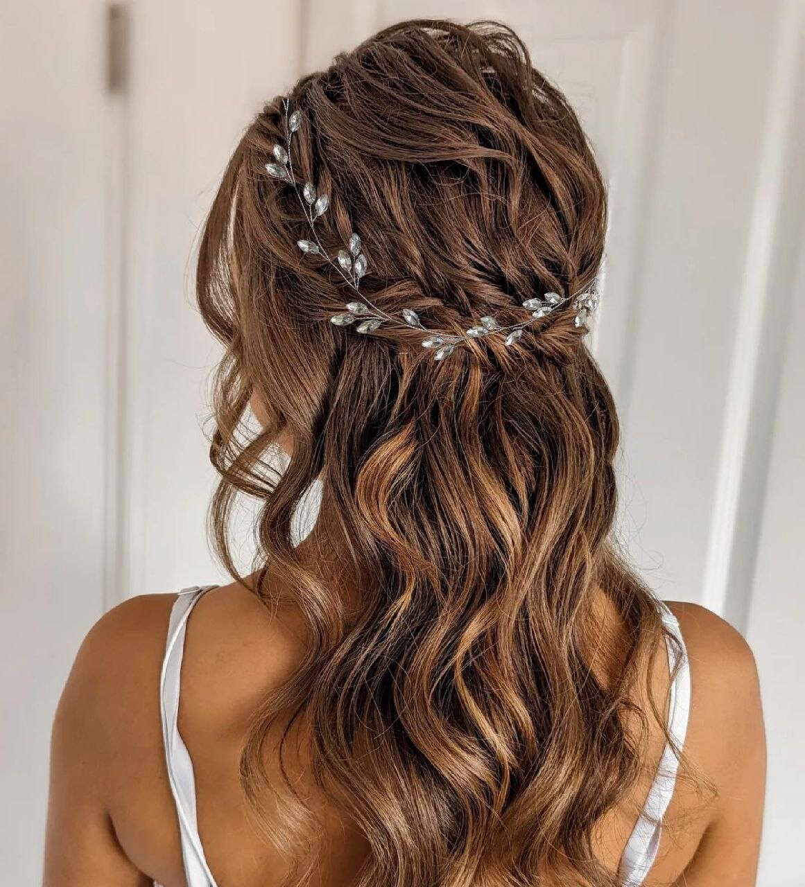 Minimalist Crystal Bridal Headpiece | Wedding Hair Vine | Jeweled Hair ...